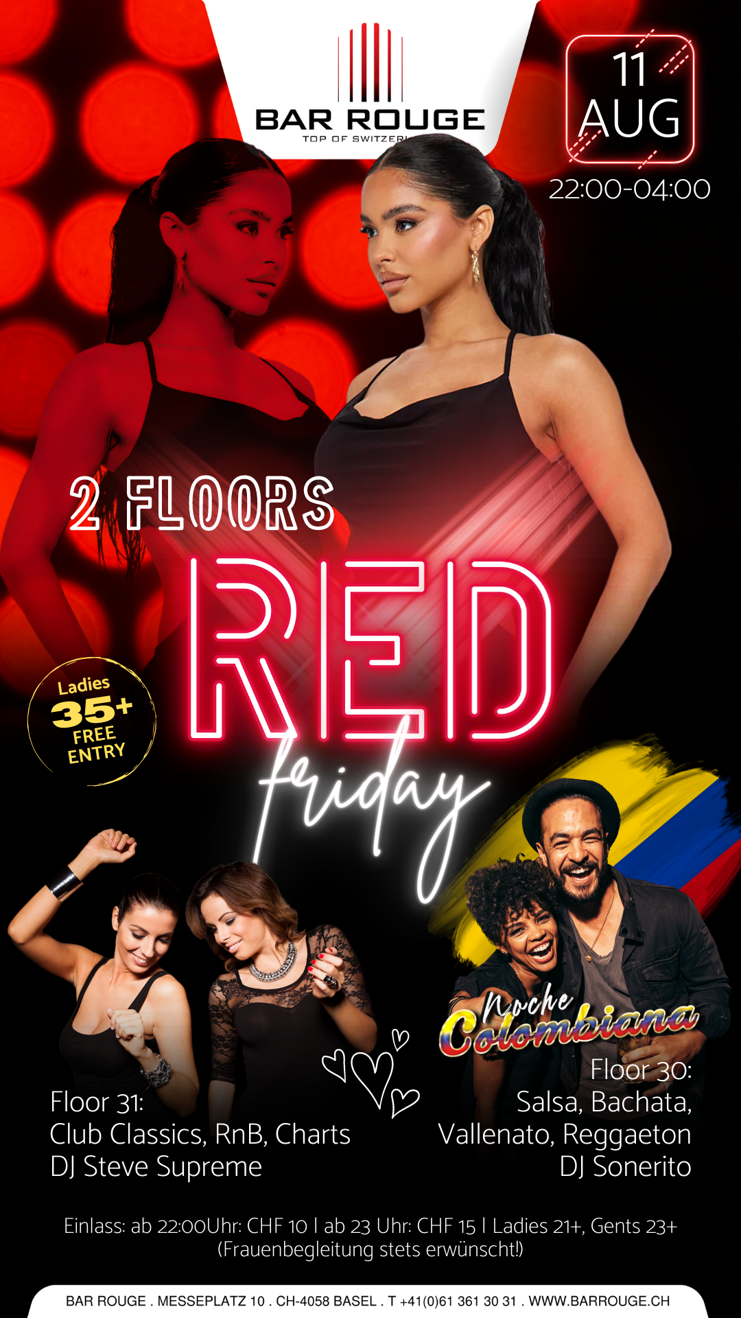 RED FRIDAY | Noche Colombiana Edition, 11 August 2023 - Bar Rouge